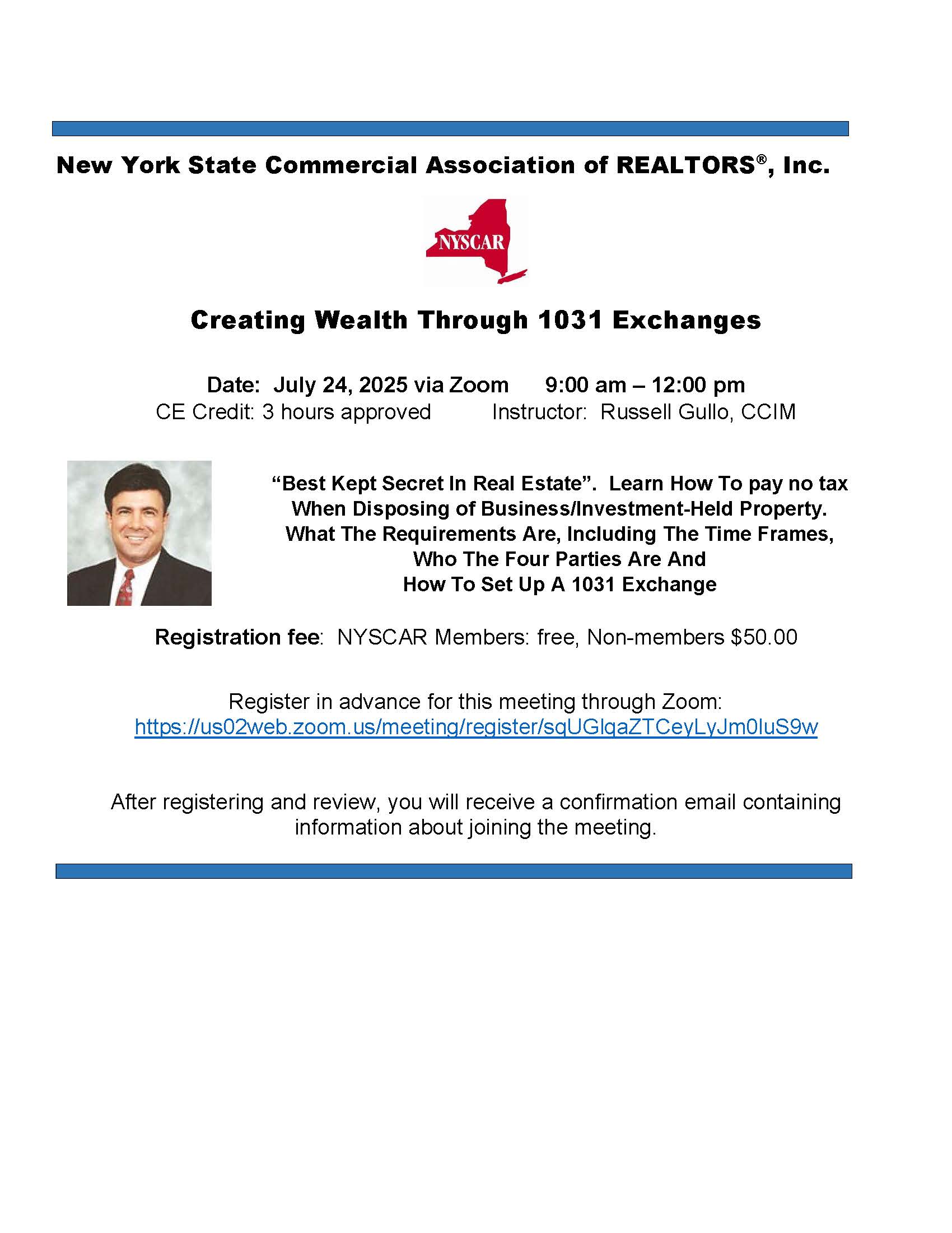 Creating Wealth Through 1031 Exchanges - NYSCAR