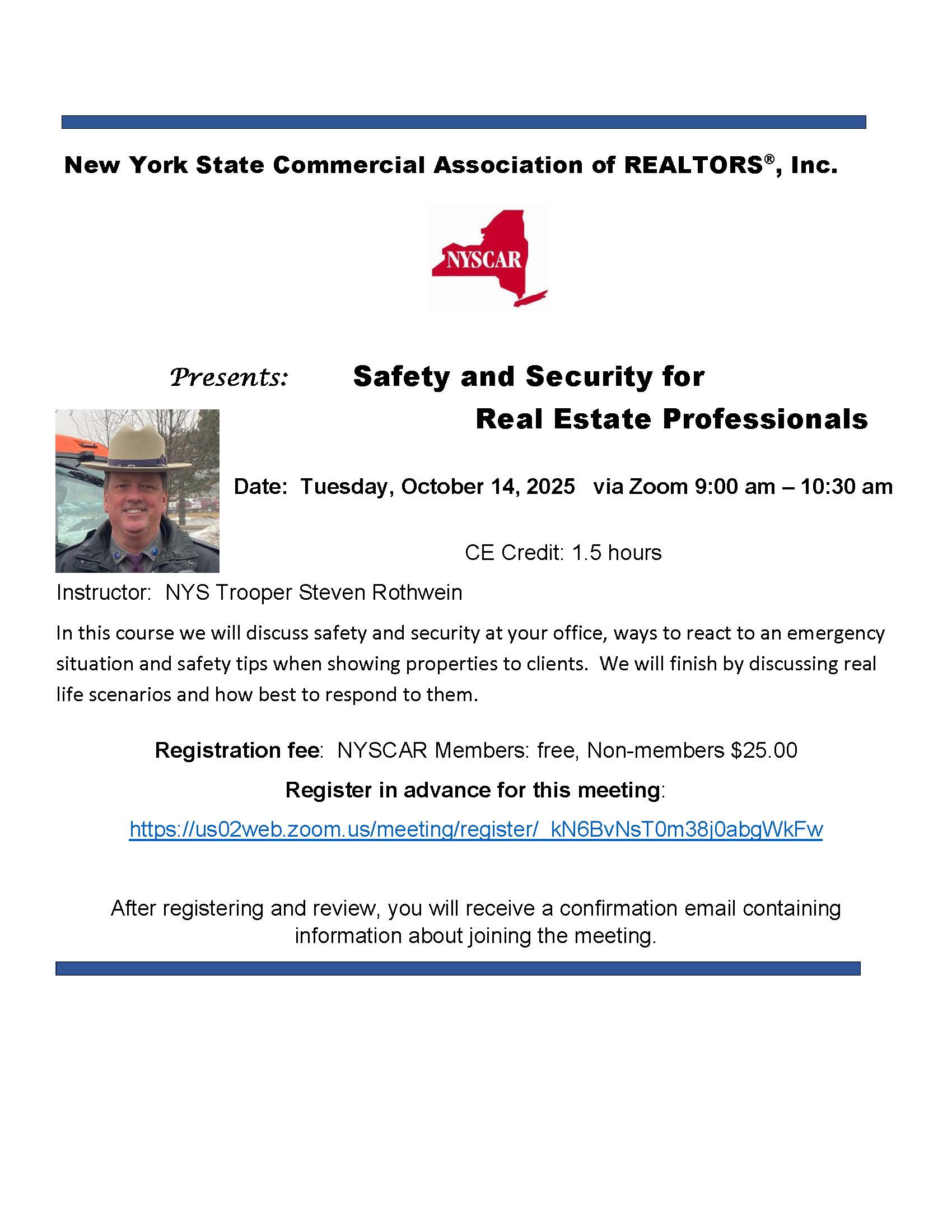 Safety and Security for Real Estate Professionals - NYSCAR