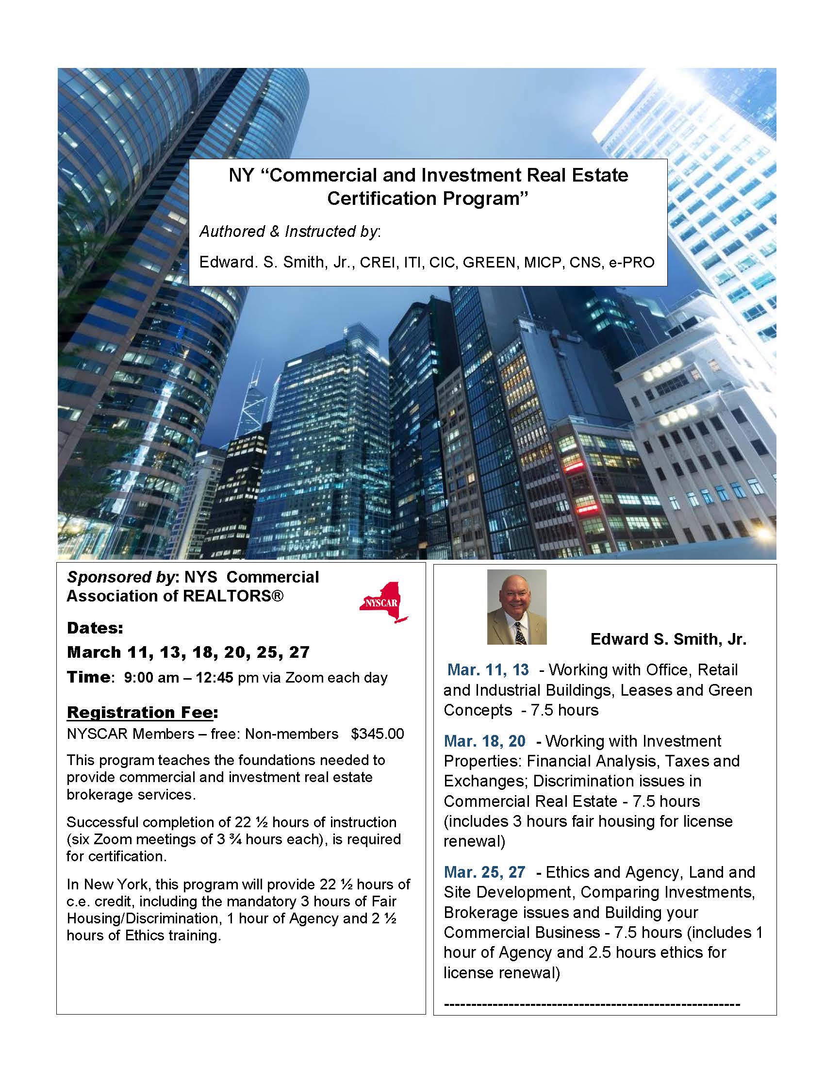 NY Commercial and Investment Real Estate Certification Program - NYSCAR